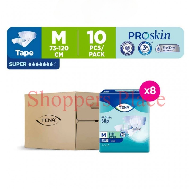 Tena Adult Diapers Slip Super M12'sx8-1ctn Carton Sales
