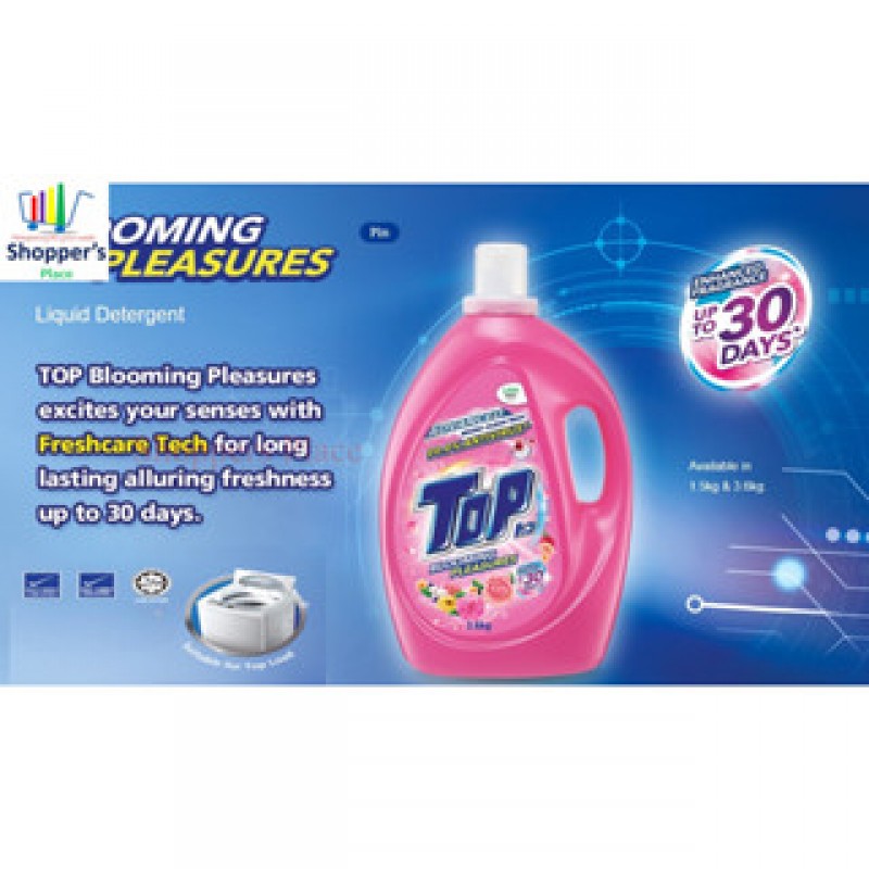 Top Liquid Laundry Detergent - Blooming Pleasures 3.6kg x 4 - Carton Sales